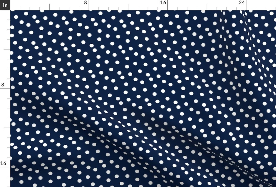 White Dots Fabric - Dots Navy Blue Kids Nursery Baby by Andrea Lauren ...