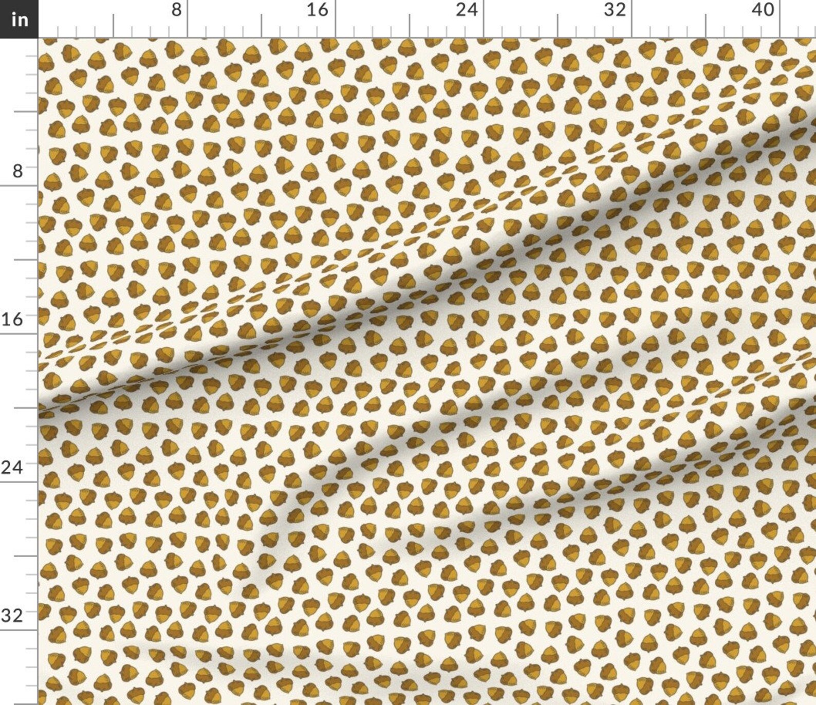 Acorns Fabric Acorns Ivory by Fernlesliestudio Acorn - Etsy