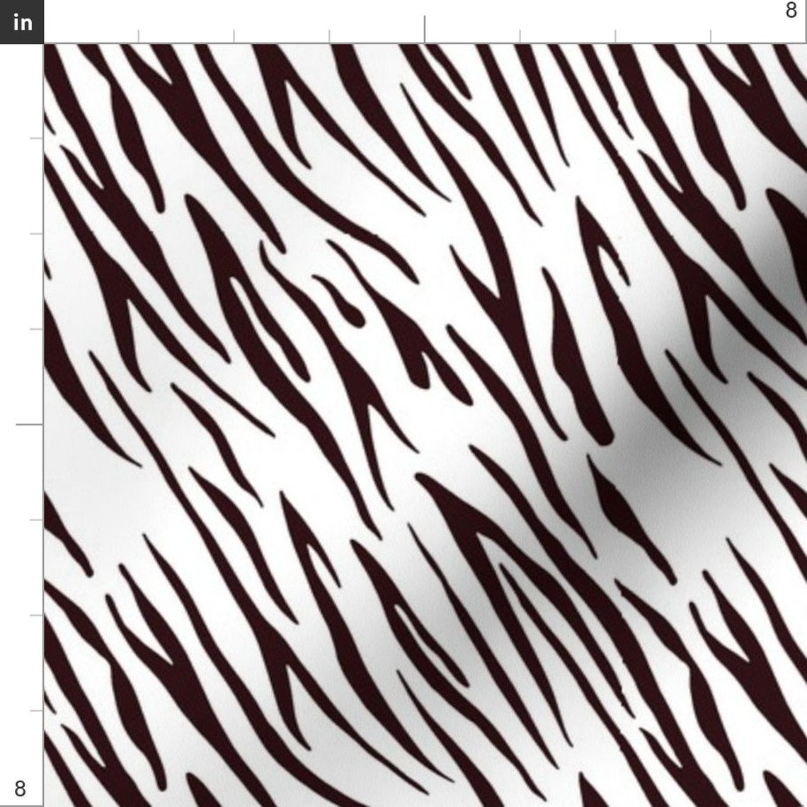 Tiger Fabric 6 Tiger Stripes Dark Burgundy by | Etsy