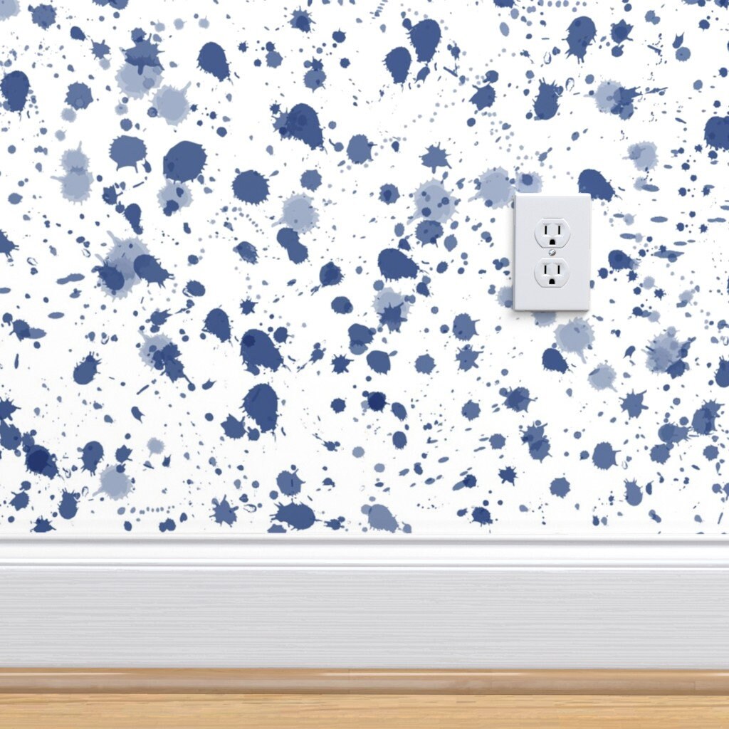 Ink Splatter Wallpaper Splat in Indigo by Danika Herrick | Etsy