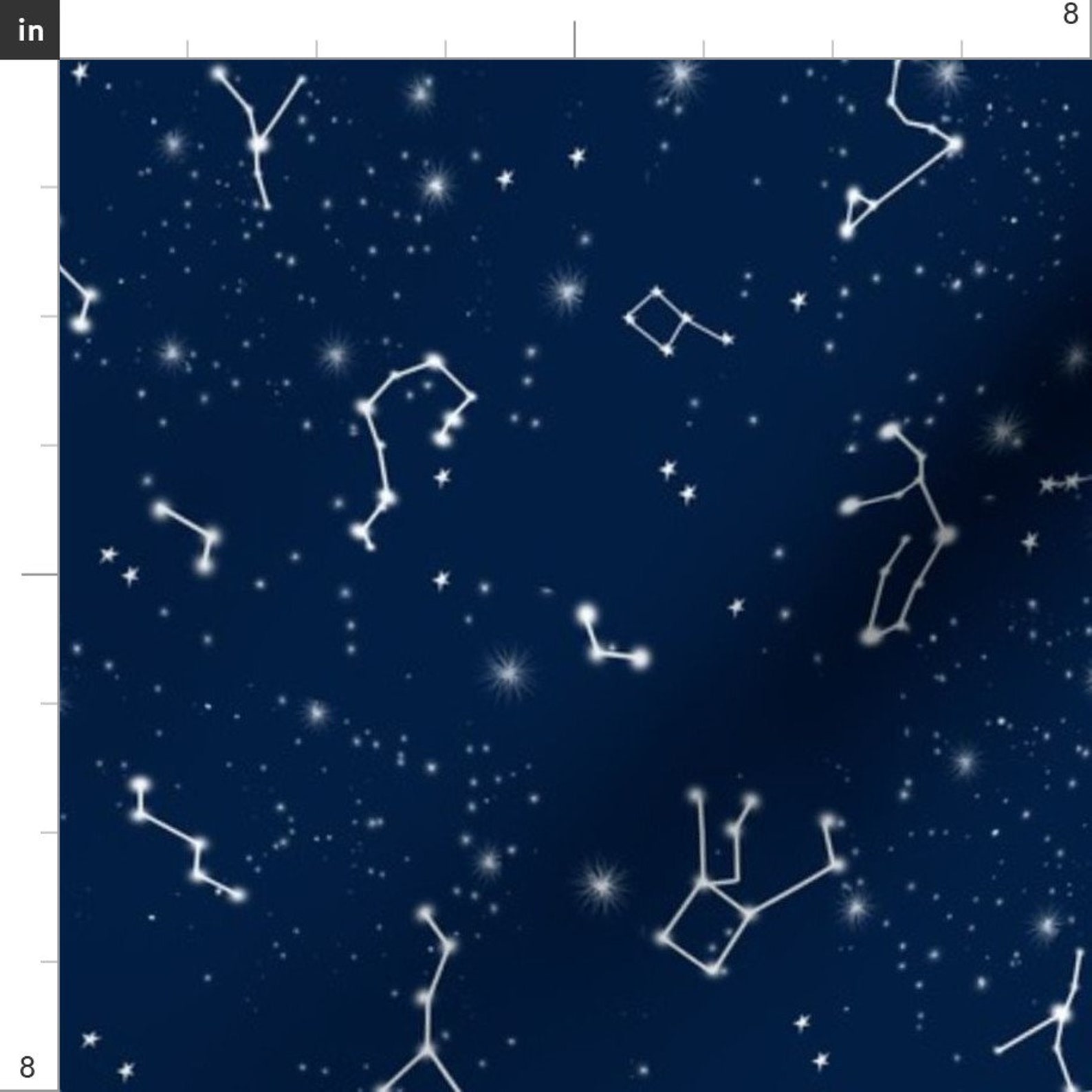 Constellations Fabric Constellations // Navy Blue White | Etsy