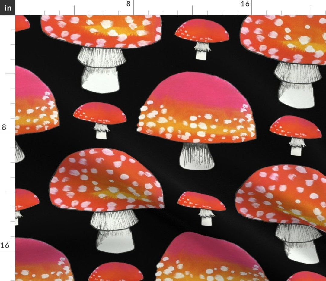 Fungi Fabric Fungi Pattern by Sarah Twist Fungi Mushroom Toadstool ...