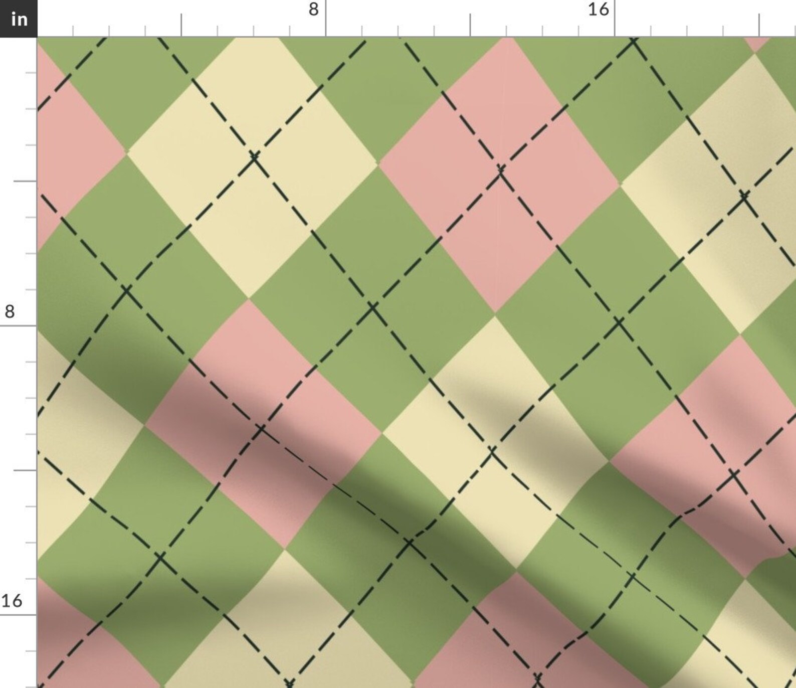 Preppy Argyle Fabric Verdant Argyle by Adventures of - Etsy