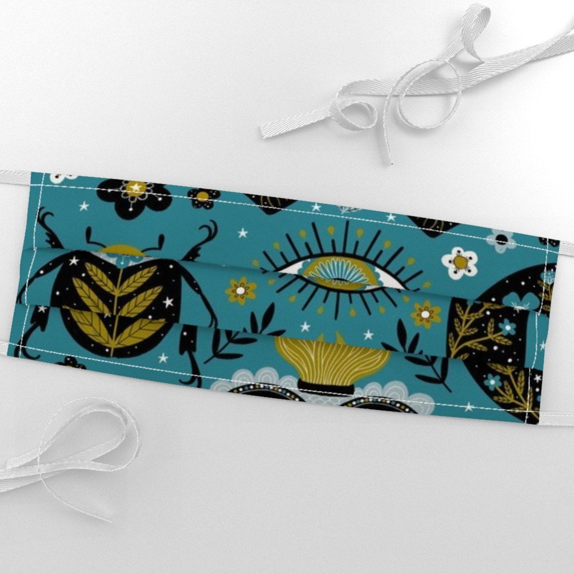 Talisman Fabric Magical Floral Talismans by Bexmorley Blue - Etsy