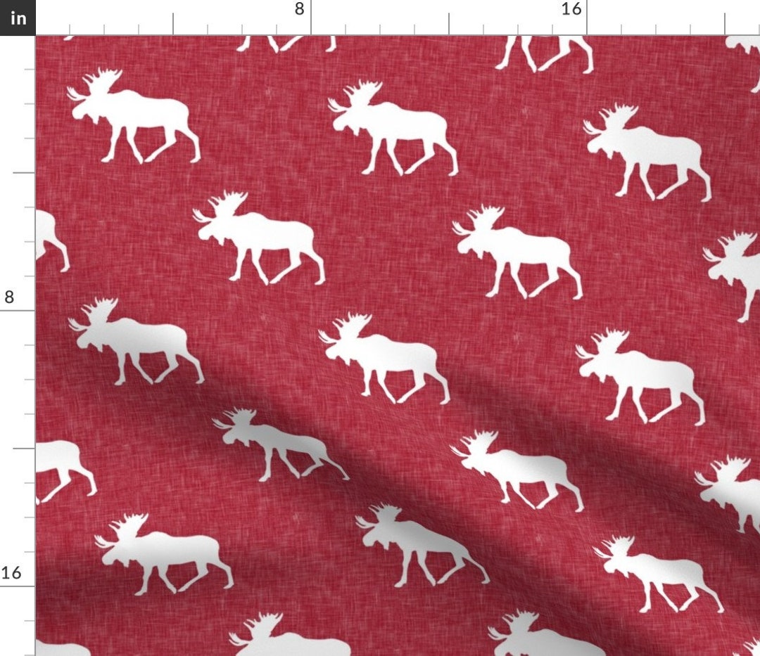 Moose Fabric Moose on Red by Littlearrowdesign Happy Camper Woodland ...