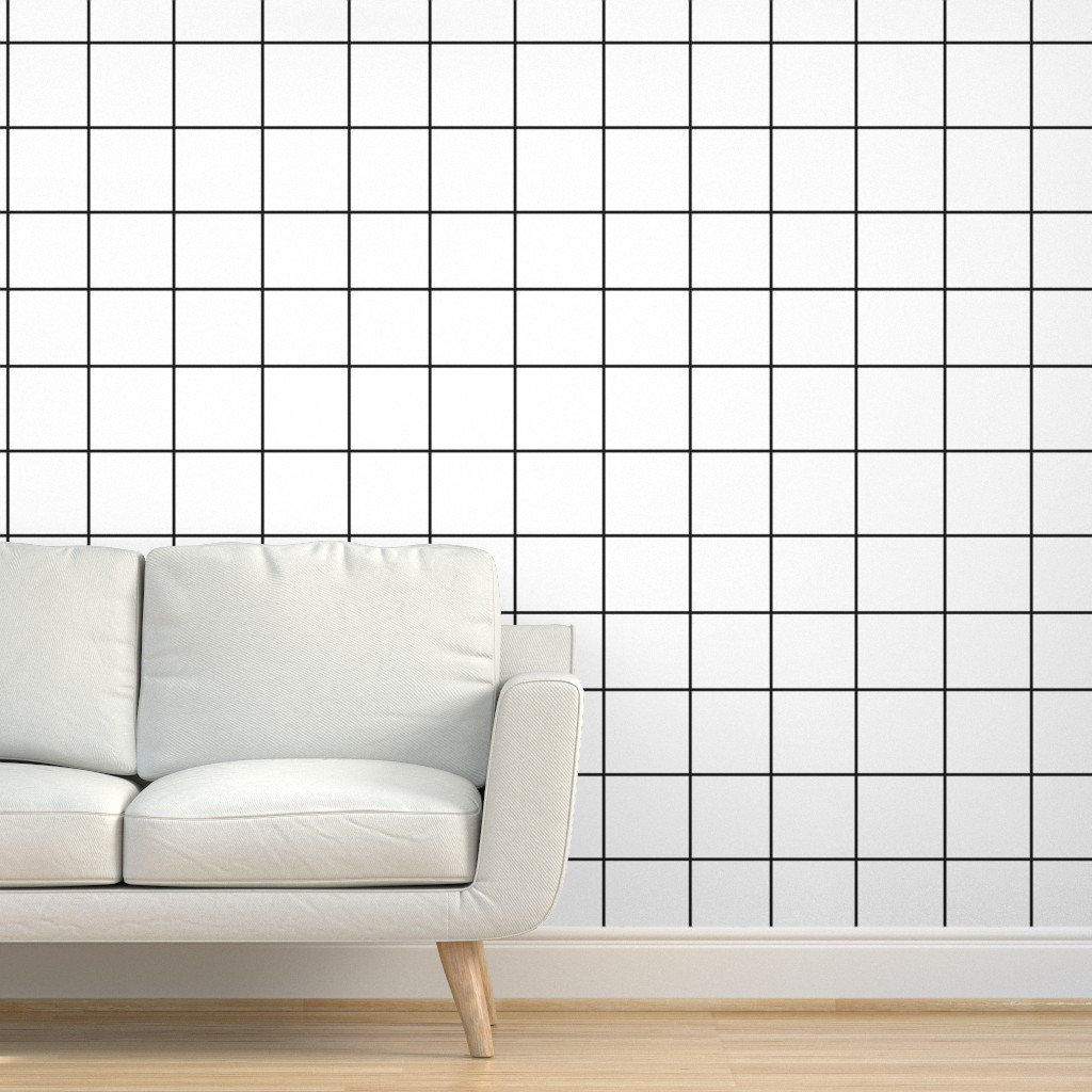 Grid Wallpaper Black and White Monochrome Grid by Sunny - Etsy