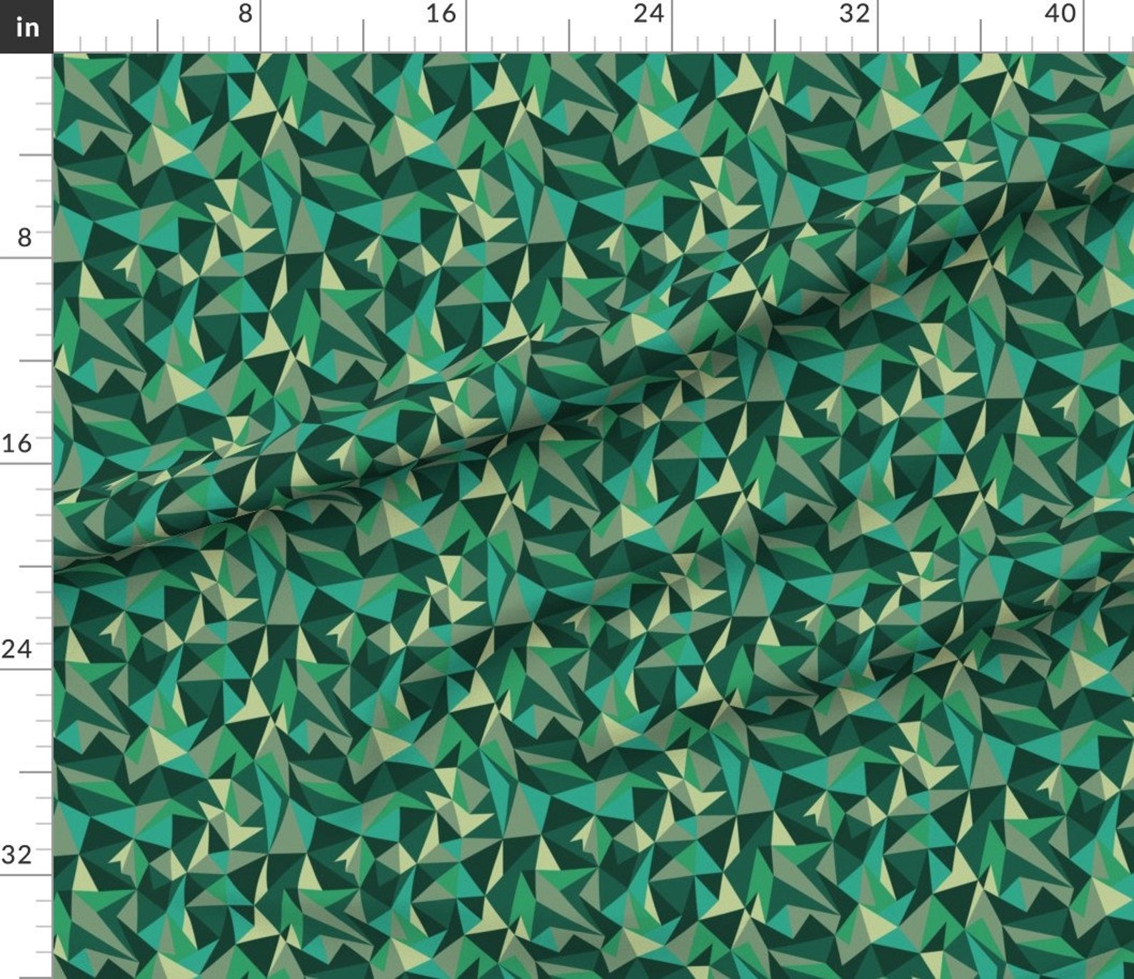 Emerald Fabric Emerald Origami by Lapetitelecour Teal - Etsy