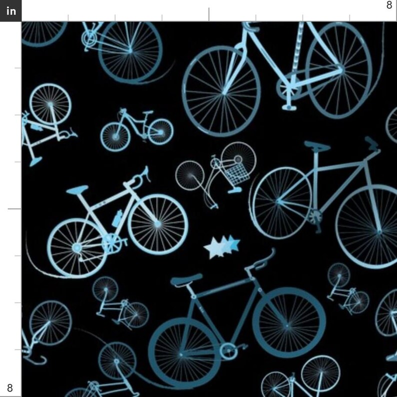 Bikes Fabric - I Love Bikes on Black by Anastasiajahadi - Bikes Black ...