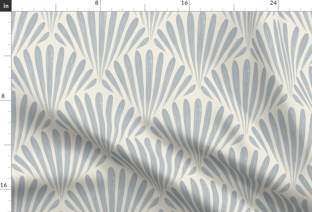 Seashell Fans Fabric - Scallop Fans by Leannefriedberg - Scallop Fans ...