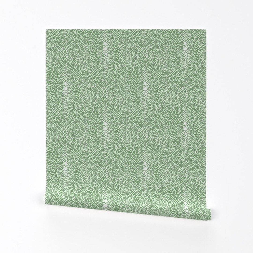 Animal Hide Wallpaper - Petite Shagreen by Danika Herrick - Green White ...