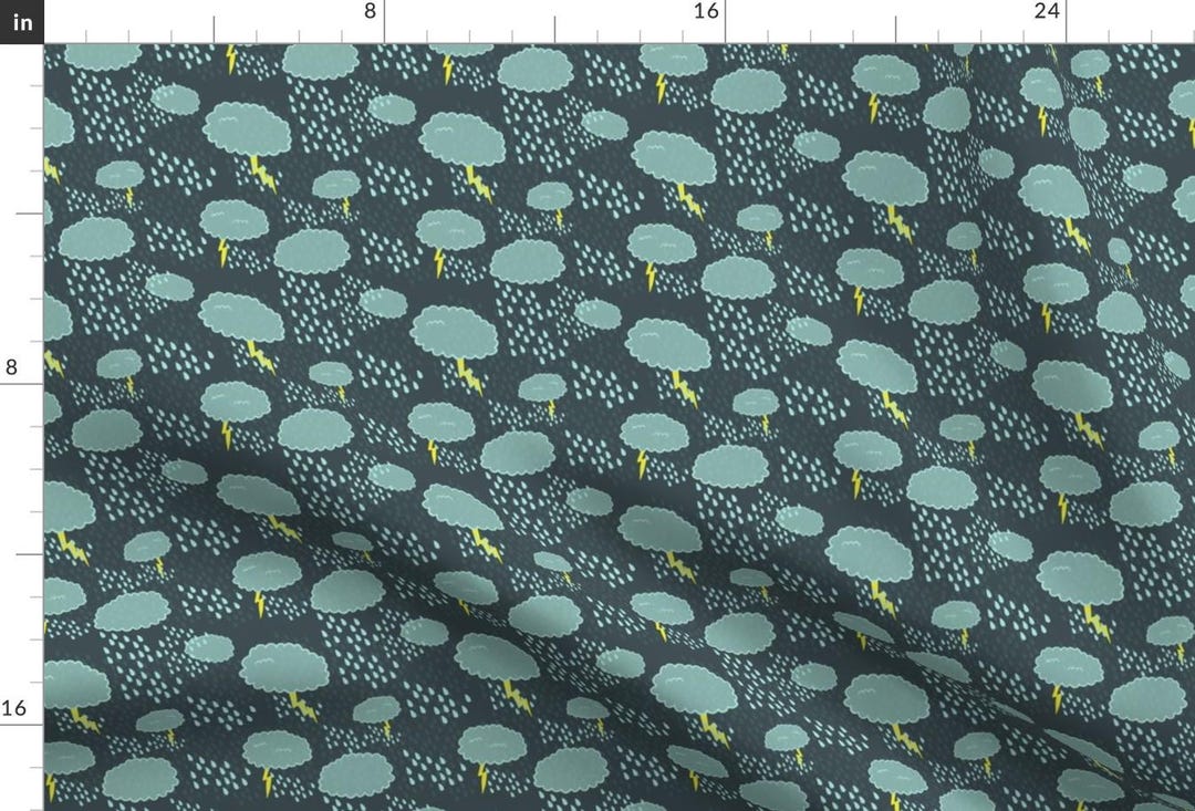 Thunder Storm Fabric Storm by Kostolom3000 Storm Cloud Rain Lightning ...