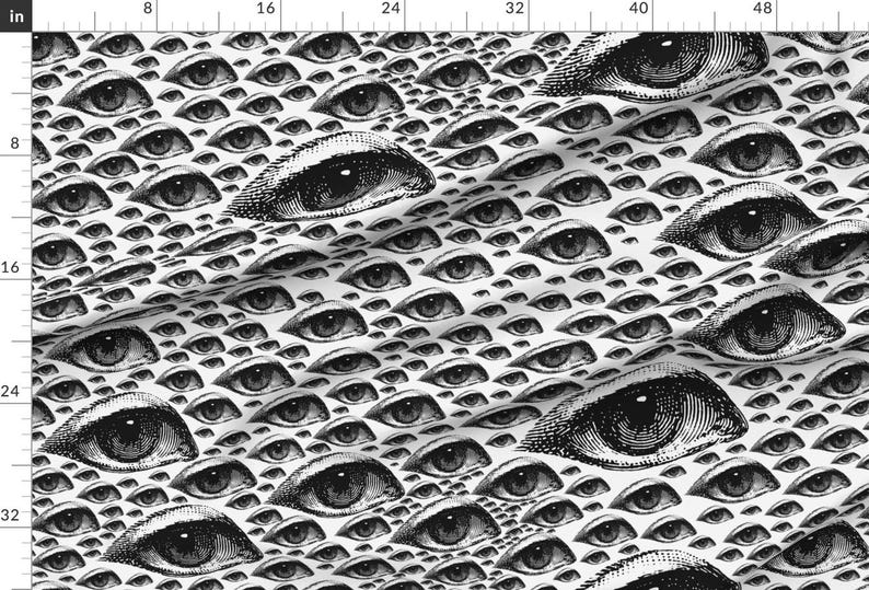 Eyes Fabric - Eye Eye Eye by Hollycejeffriess - Eyes Print Line Work ...