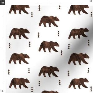 Woodland Fabric Bear Watercolor Brown by - Etsy
