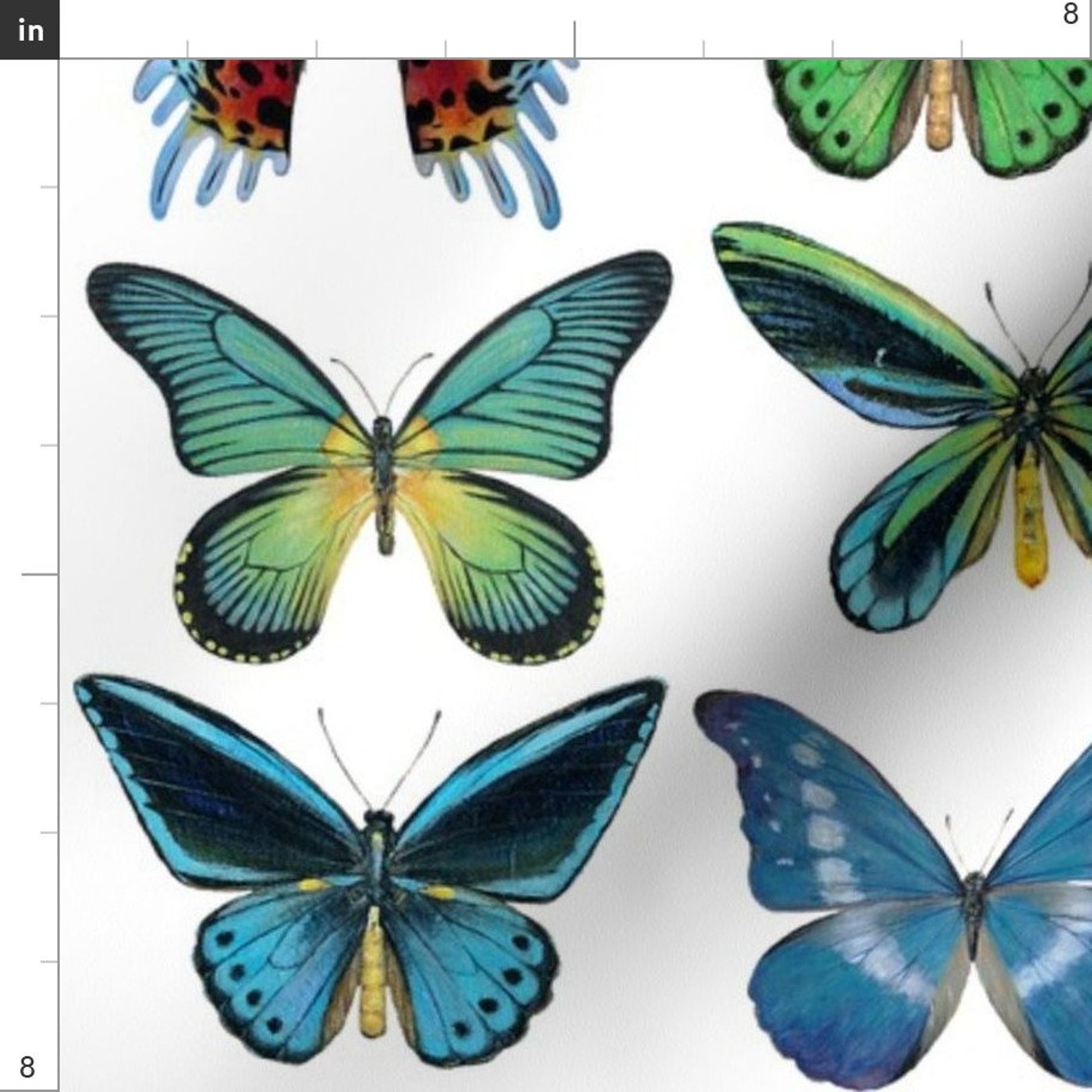 Butterfly Collection Fabric Colorful Butterflies by - Etsy