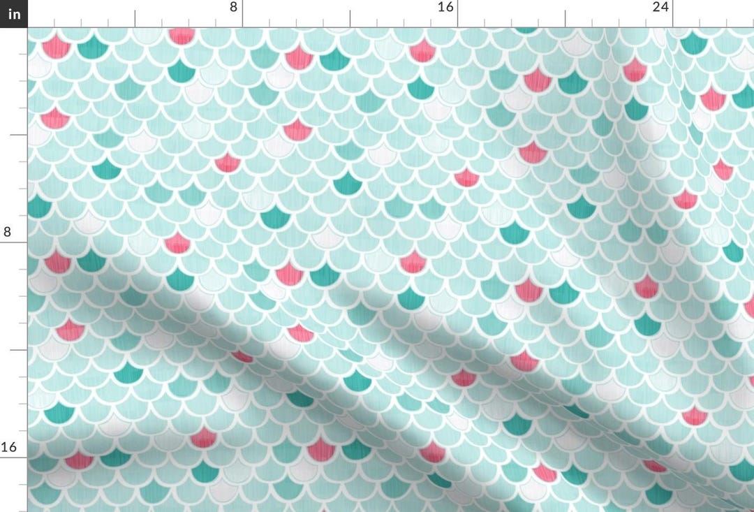 Mermaid Scale Fabric - Blue Mermaid Scales by Friztin - Modern Mermaid ...