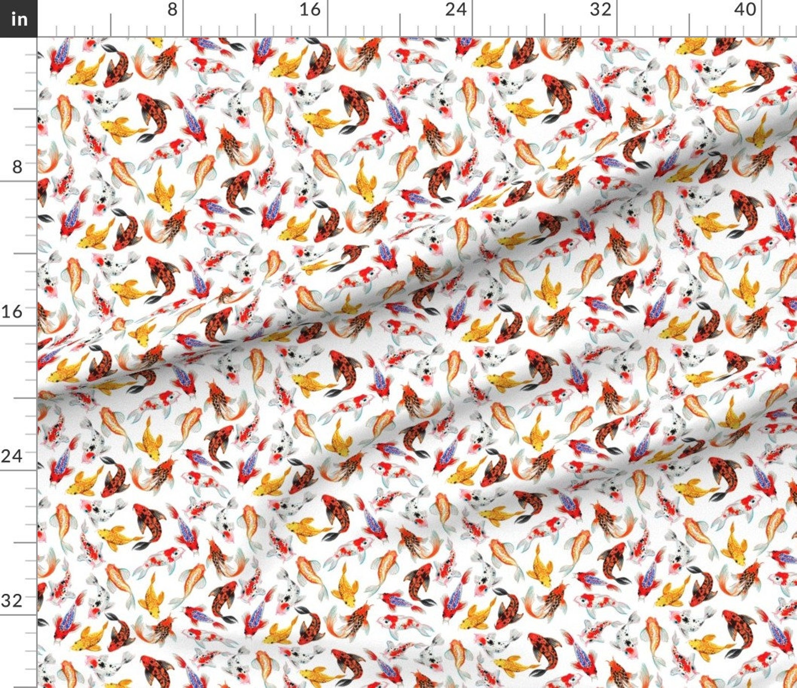 Koi Fish Fabric Koi by Jadegordon Koi Carp Goldfish Zen - Etsy