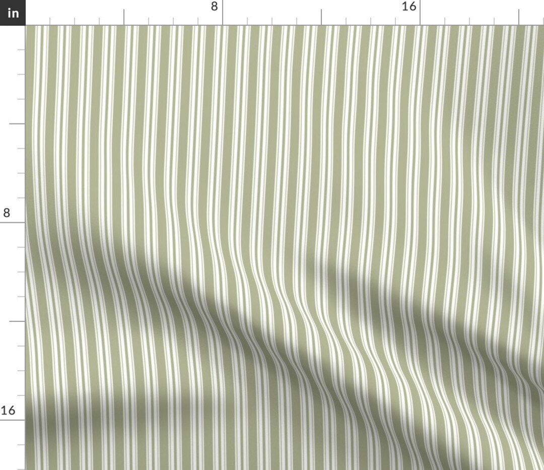 Farmhouse Stripe Fabric Green Stripes by Danika_herrick Ticking Stripes ...