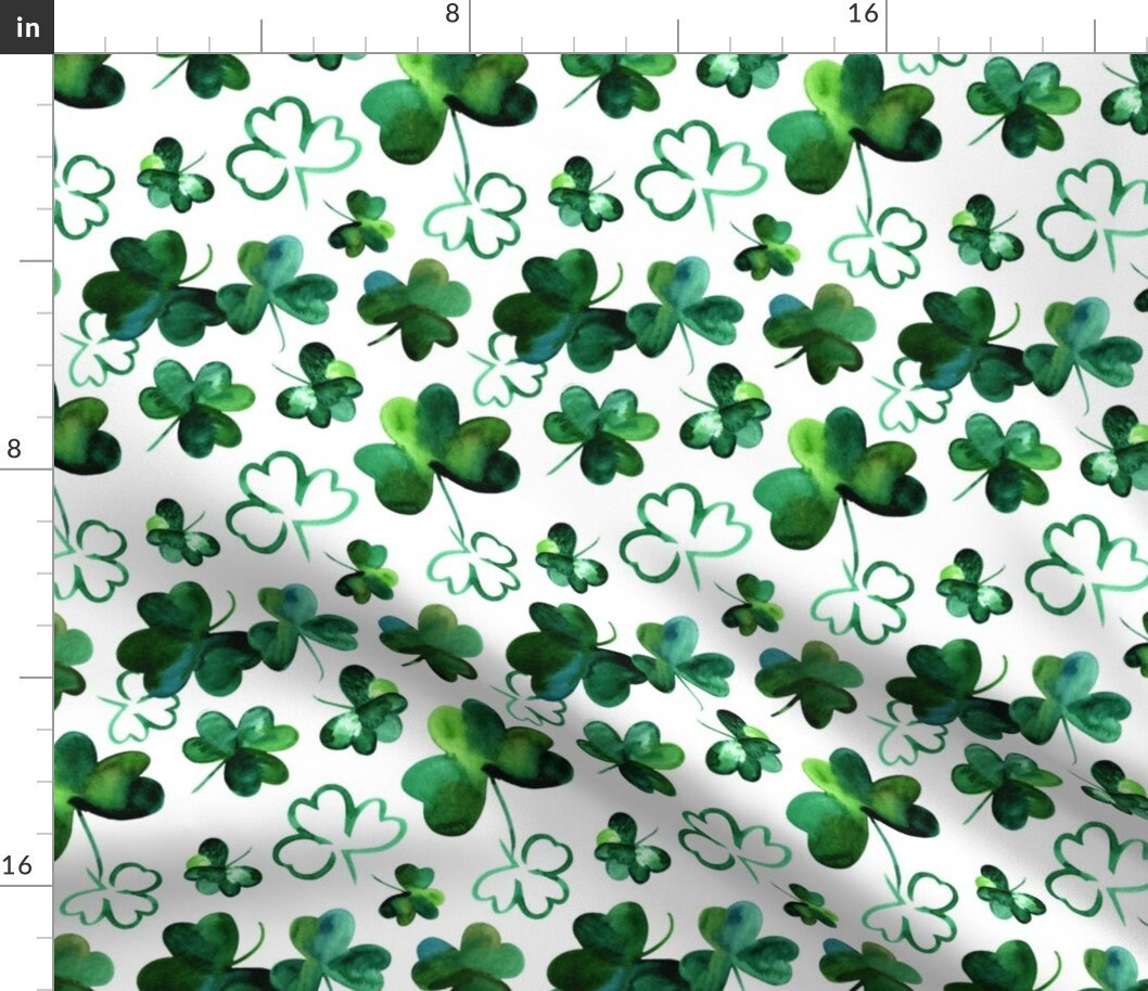 Shamrock Green Clovers Fabric Shamrock Luck By Hipkiddesigns | Etsy