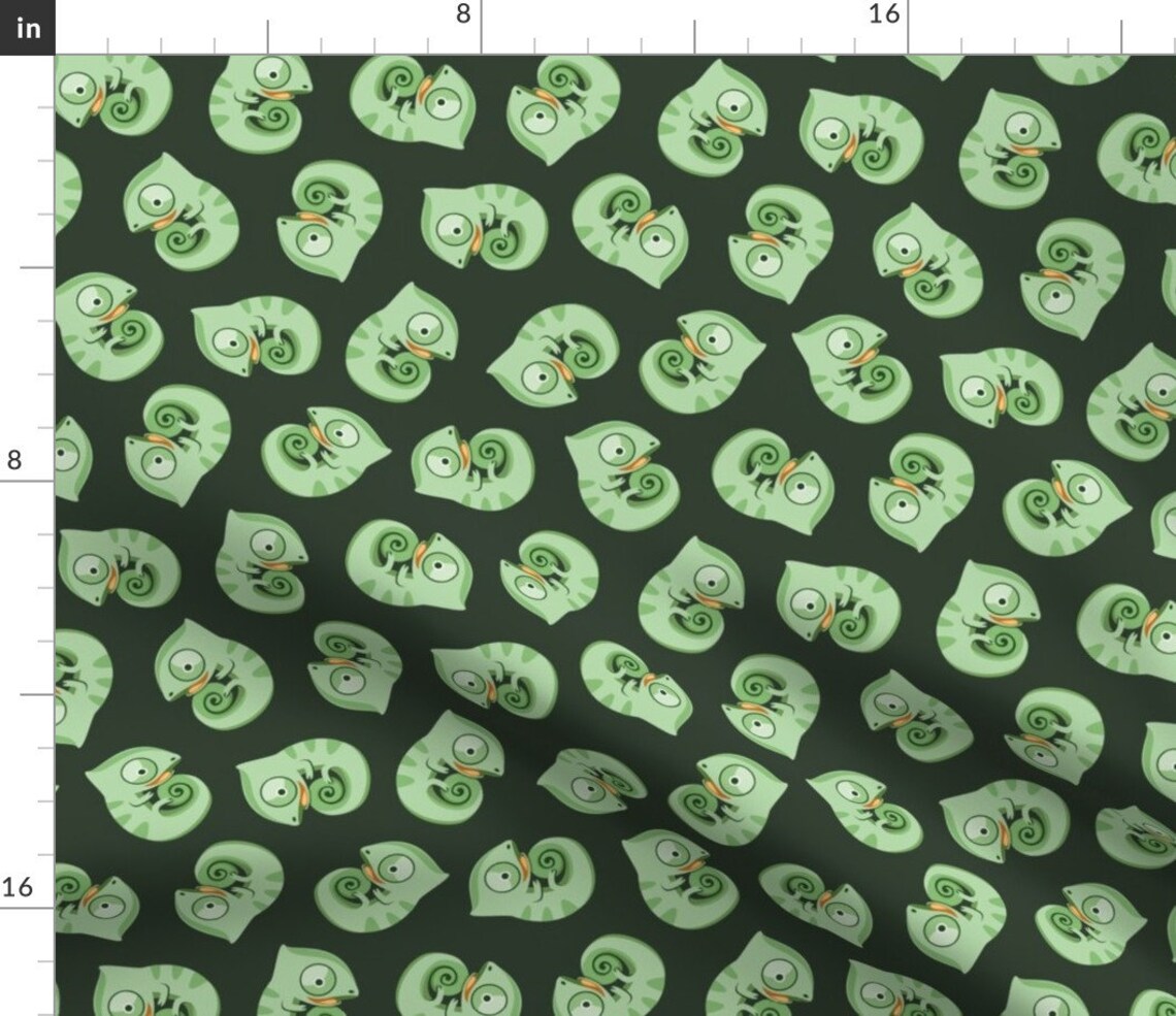 Chameleon Fabric Baby Chameleons by Petitspixels Chameleon - Etsy