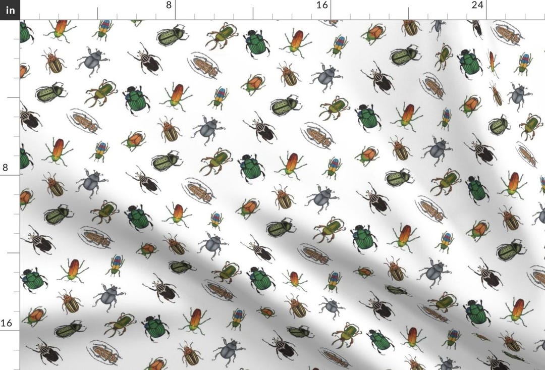 Beetle Fabric - Beetle Fabric by Bella Modiste - Beetle Bug Insect ...
