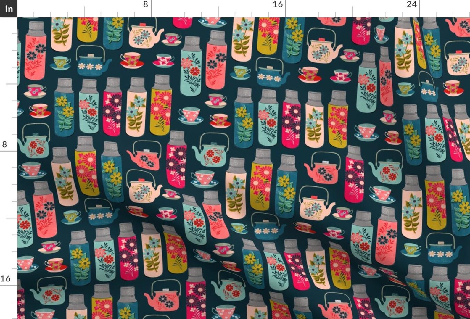 Thermos Fabric - Thermos // Vintage Tea Thermos by Andrea Lauren ...