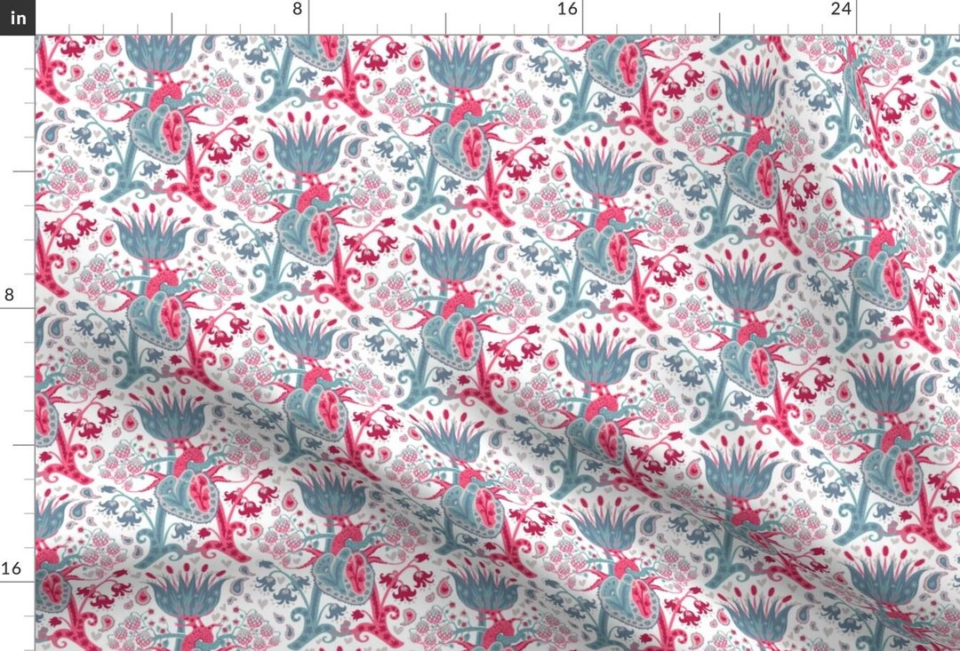 Heart Damask Fabric - Heart Damask by Chantal Pare - Abstract ...