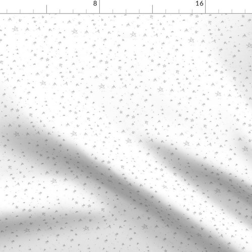 Star Fabric Stars and Galaxies Little Gray Stars gray and - Etsy