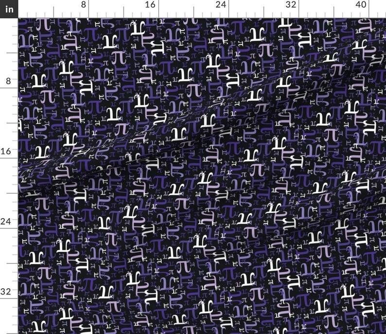 Pi Day Fabric Pieces of Pi purple by Robyriker Pi Day - Etsy