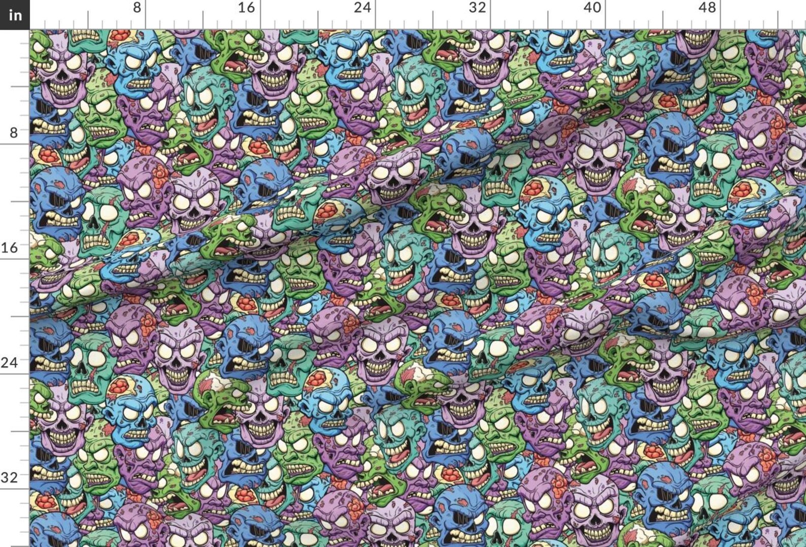 Zombies Fabric - Big Braaaiiiinnsssss by Sandityche - Zombies Halloween ...