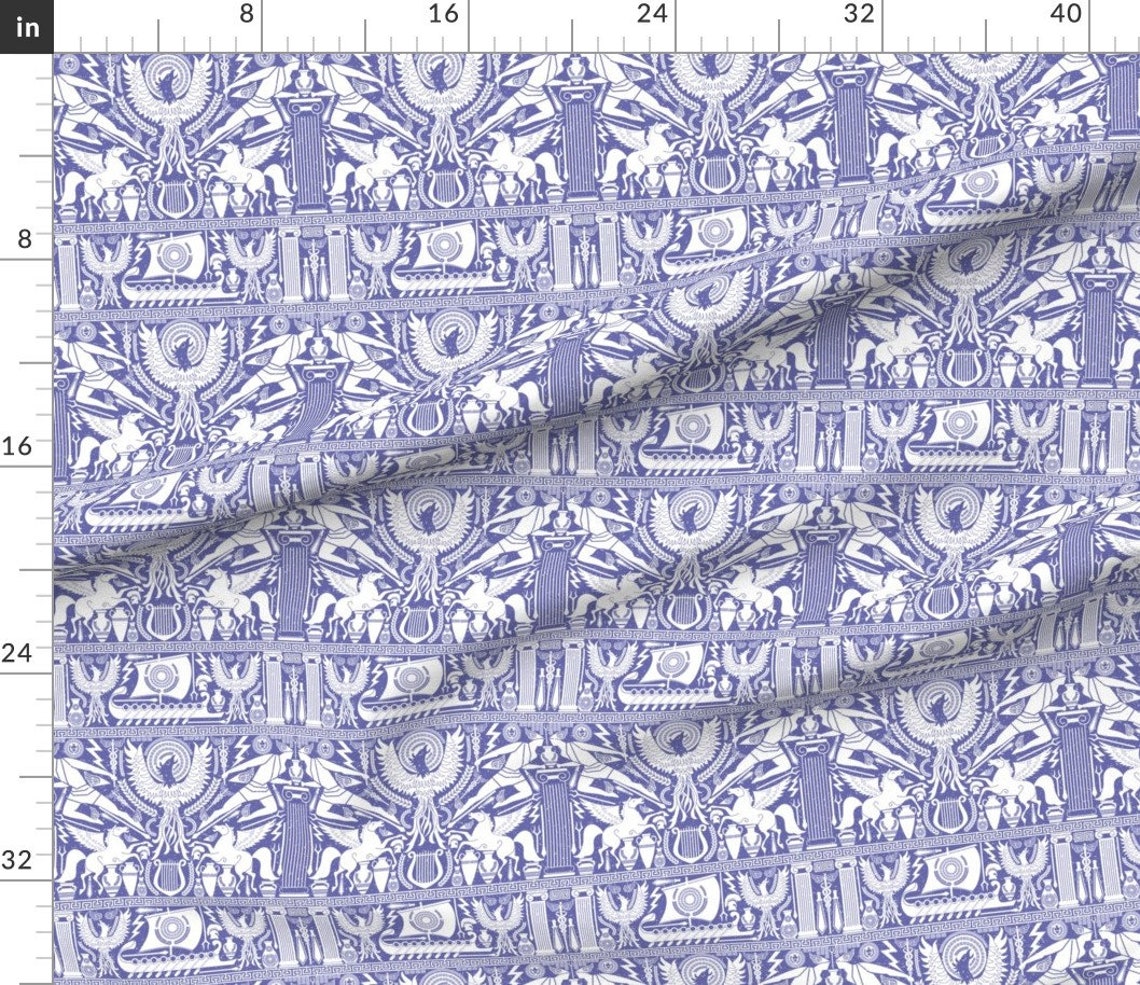 Myth Fabric Ancient Greek Mythology Purple by Famenxt - Etsy