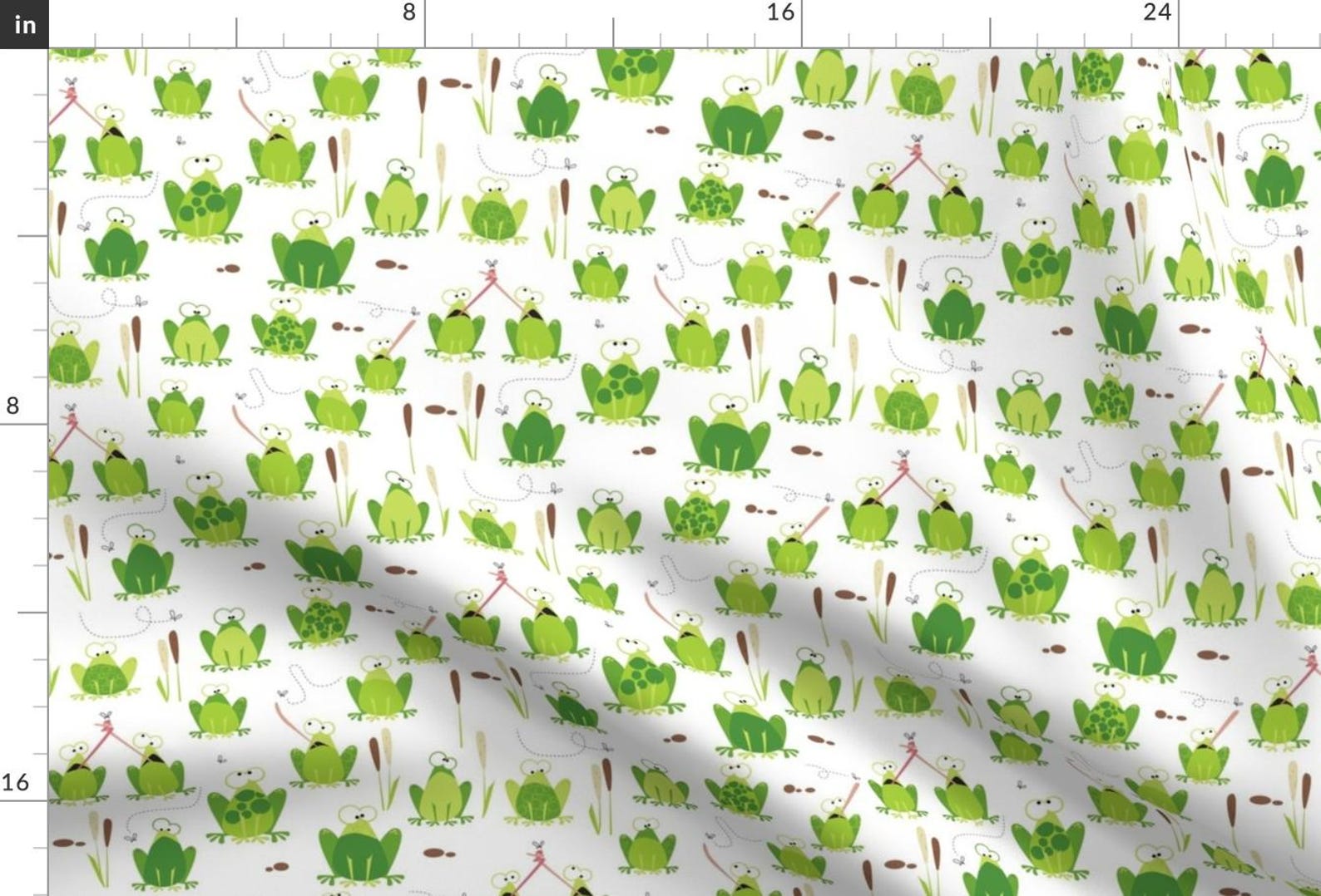 Green Fabric - Army of Frogs by Mulberry_tree - Animals Frog Kids ...