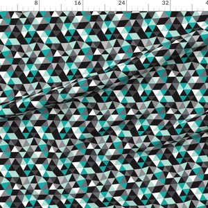 Triangle Fabric Bright Pastel Modern Geometric Triangle Pattern Blue by ...