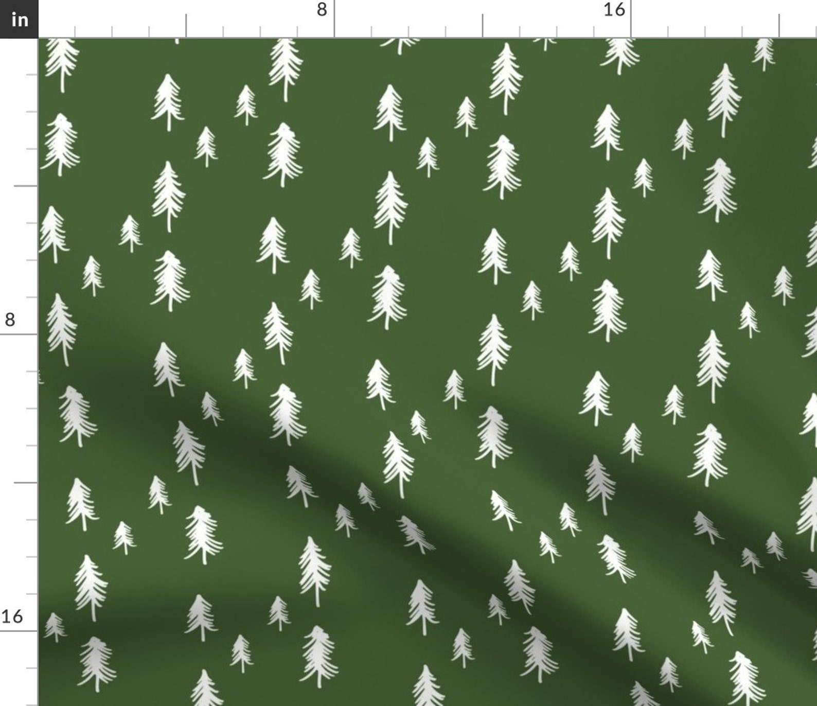 Pine Tree Fabric Pine Tree Green by Mulberry Tree Pine - Etsy