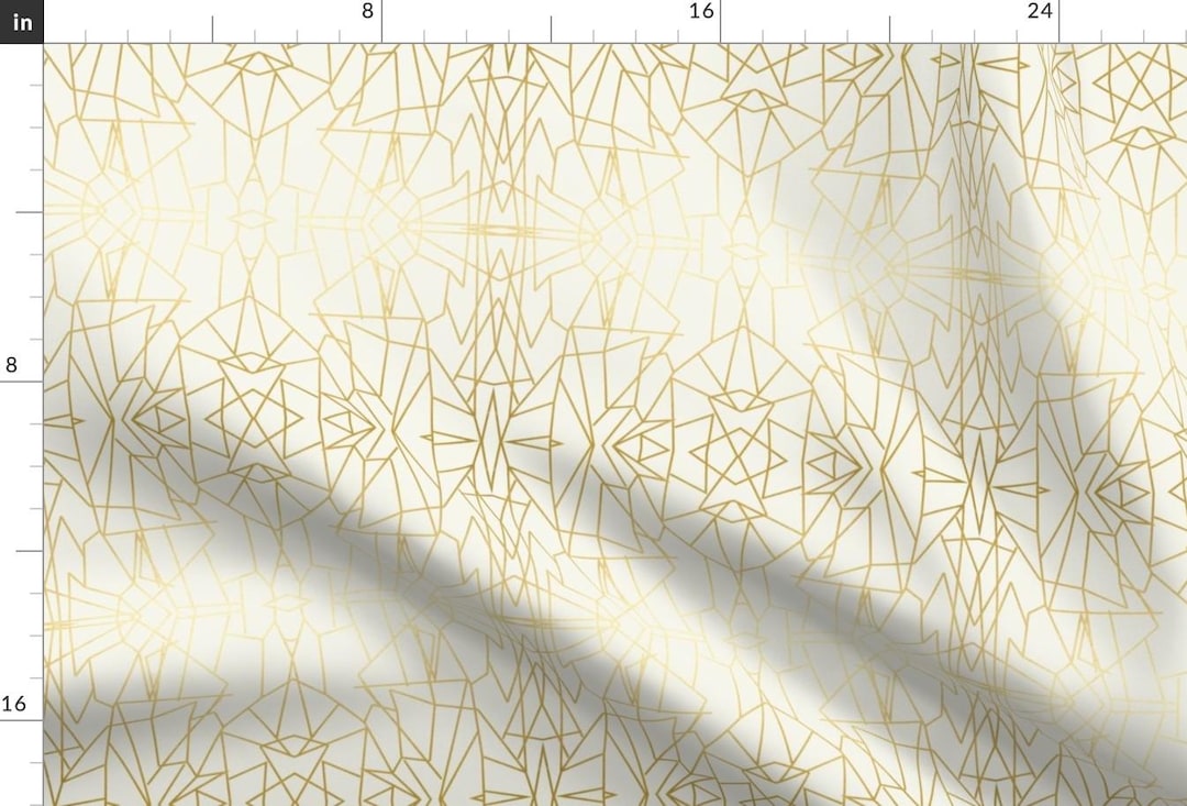 Angles Fabric - Geometric Angles Mustard Cream Ivory by Eti_enne ...