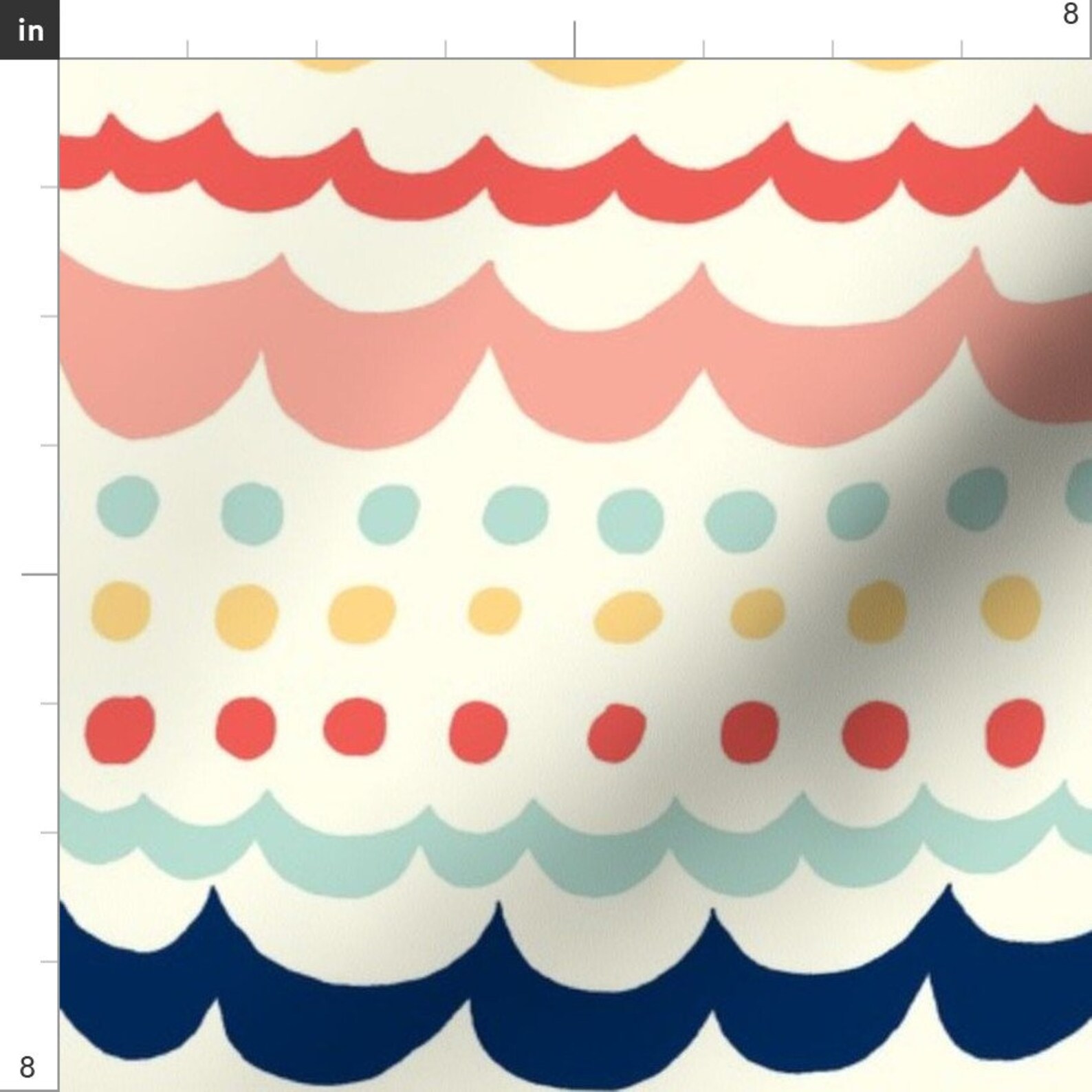 Colorful Scallop Stripes Fabric Scallop Fun by Stacyiesthsu - Etsy