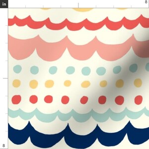 Colorful Scallop Stripes Fabric Scallop Fun by Stacyiesthsu - Etsy