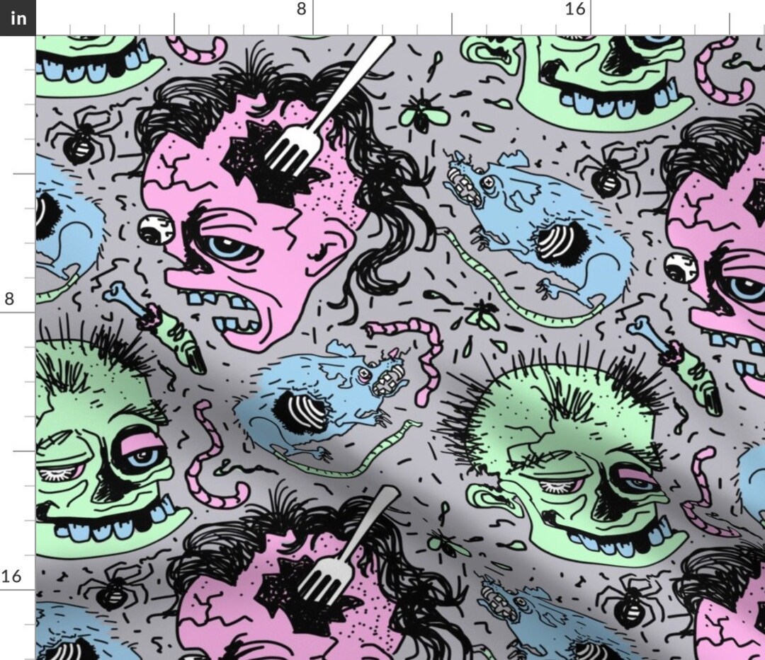 Zombie Fabric Gross Zombies by Abbieuproot Zombie Bugs - Etsy
