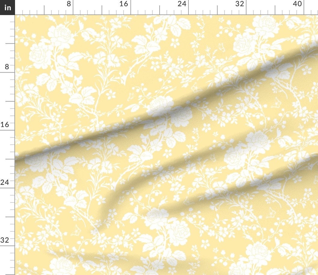 White Roses Fabric Bridal Suite Buttercup by Lilyoake - Etsy