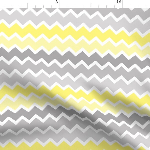 Yellow Grey Chevron - Etsy