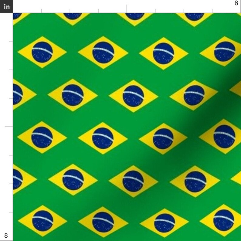 Brazil Fabric Brazil Flag by Flagfabric Brazil Flag - Etsy