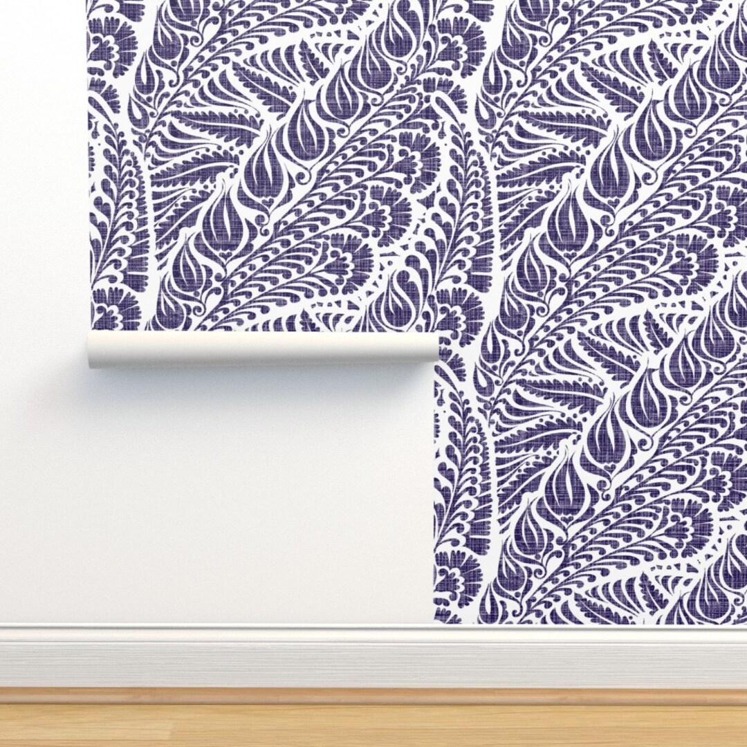 Flowers Wallpaper Bloom Midnight by Spellstone Flowers - Etsy