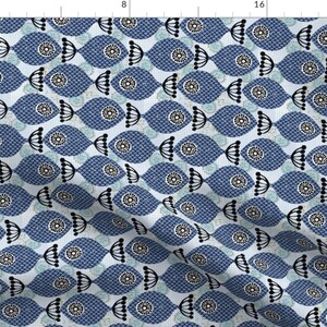 Scandi Fish Small Scale Fabric Fish and Sand Dollars small Scale by ...