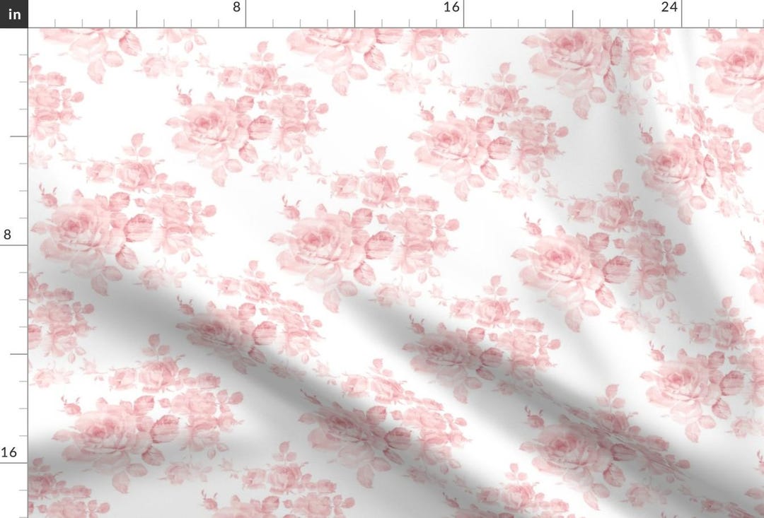 Pink and White Fabric - Sweet Adeline Peony by Lilyoake - Roses Flowers ...