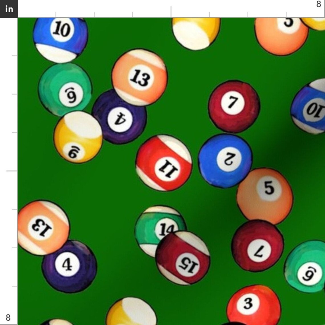 Pool Fabric Billiard Balls on Felt // Large by - Etsy