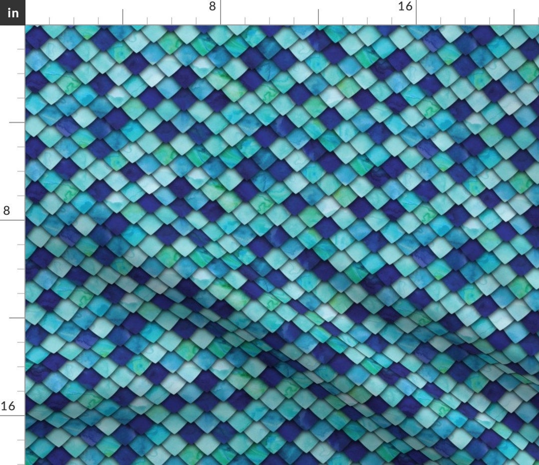 Dragon Fabric Dragon Scales Blue by Littlearrowdesign Dragon Scales ...
