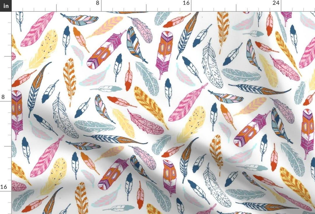 Tribal Fabric - Gypsy Feathers (pink) by Nouveau_bohemian - Bohemian ...