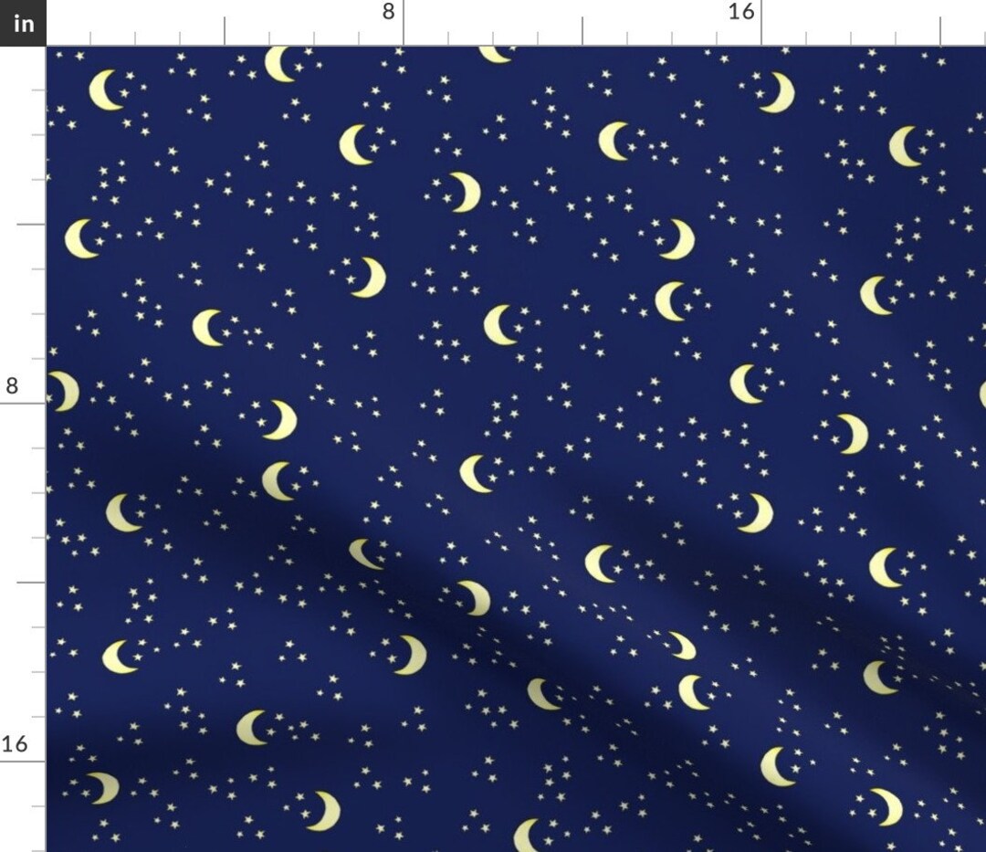 Moon and Stars Astrological Fabric Moon and Stars Outer Space by ...