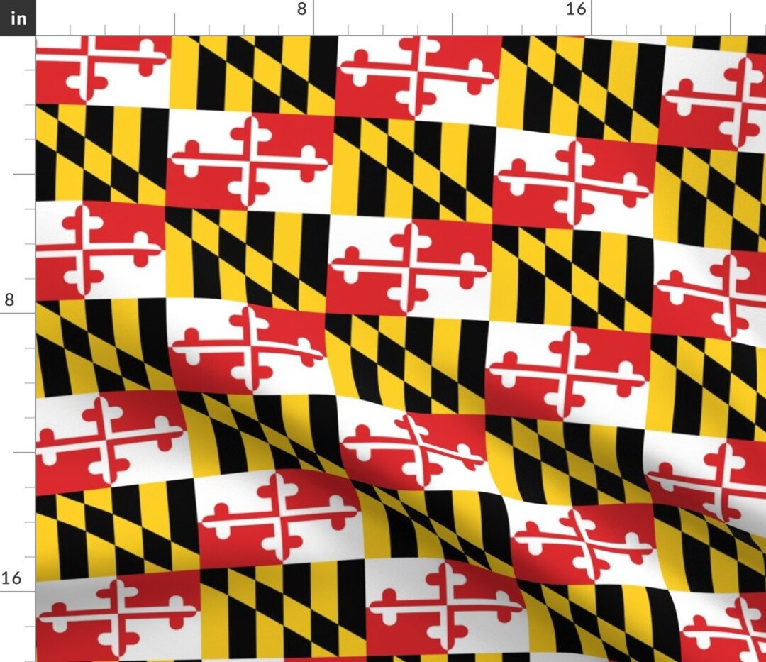 Maryland Fabric Maryland Flags by Elramsay Maryland State Flag Cotton ...
