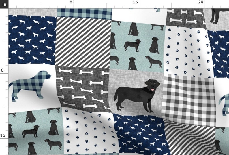 Labrador Retriever Fabric Black Lab Quilt B Dog Breed Quilt | Etsy