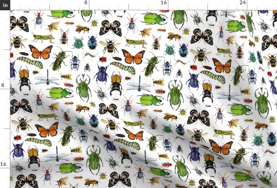 Summer Bugs Fabric - Bugs and Insects by Hipkiddesigns - Insects Green ...